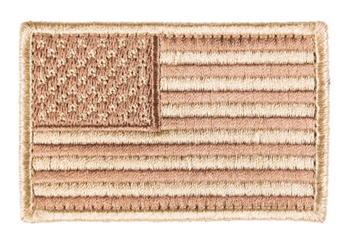 Patch brodé drapeau USA Tan 4 x 6cm - Comet Airsoft